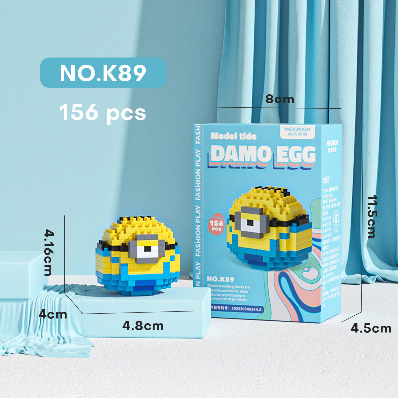 Cute Block 3D Dharma Egg Mini Doll SpongeBob Top Boy Girl 公仔达摩蛋仔玩具礼物潮玩小颗粒积木礼物 微颗粒/积木/摆件/玩具礼物/模型 ...