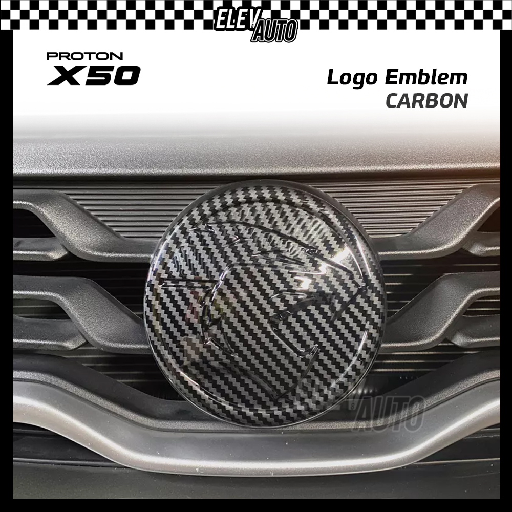 Proton X50 Logo Emblem Carbon Fiber Black Bonnet Steering Accessories ...