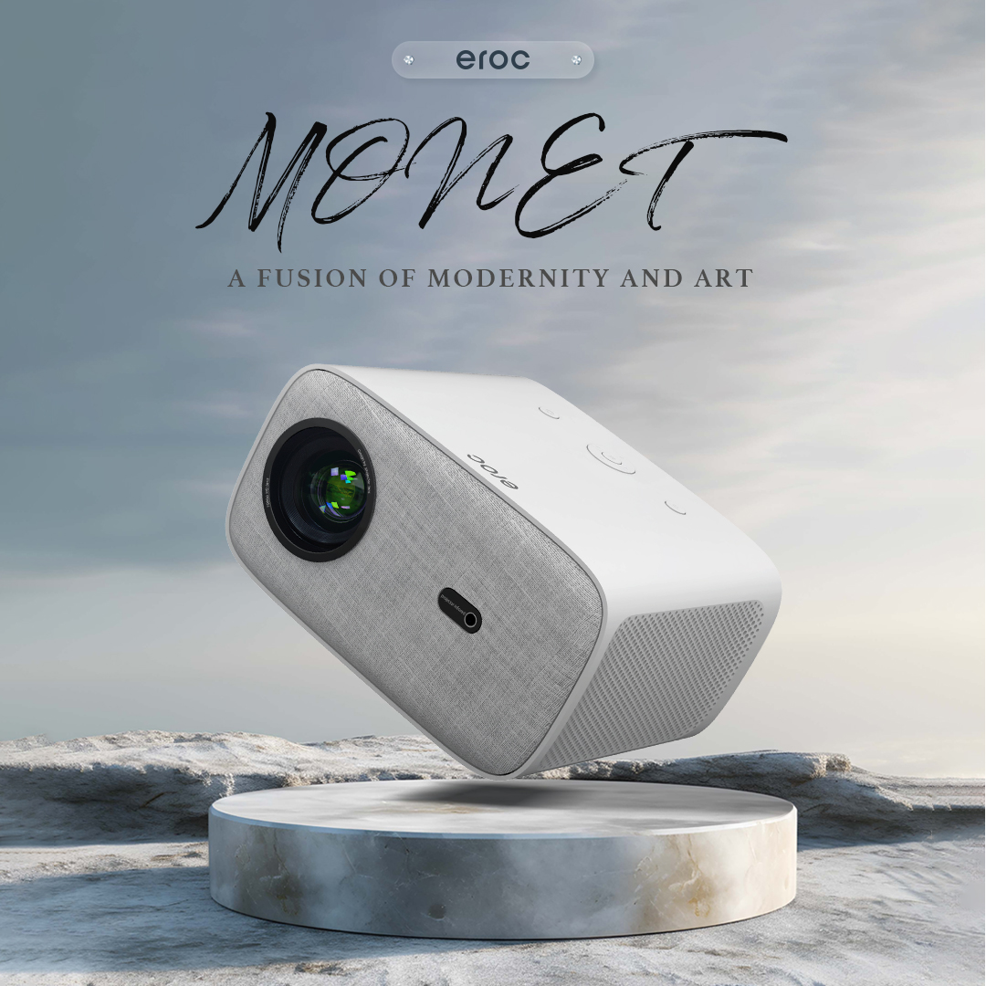 EROC Monet Projector Mini Home Theater Full HD 1080P Portable Projector ...
