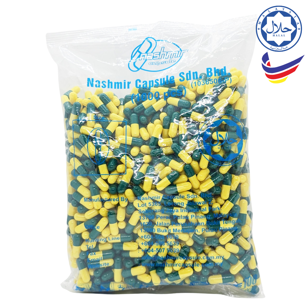 Kapsul Kosong Warna 空胶囊 Nashmir Empty Color Capsule 1000pcs (Size 0 ...