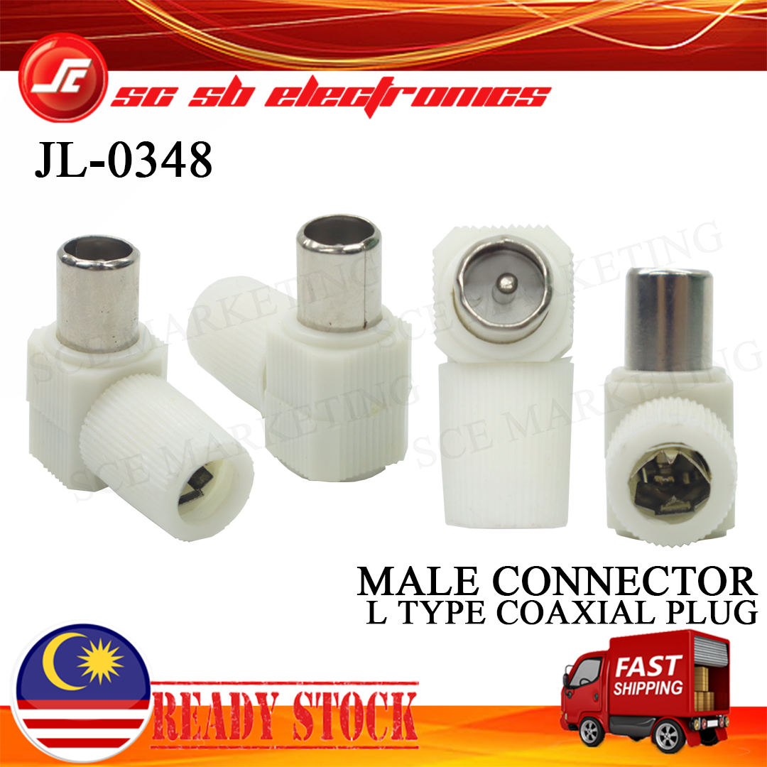 EST JAPAN COAXIAL PLUG MALE / FEMALE CONNECTOR / L TYPE CONNECTOR TV ...