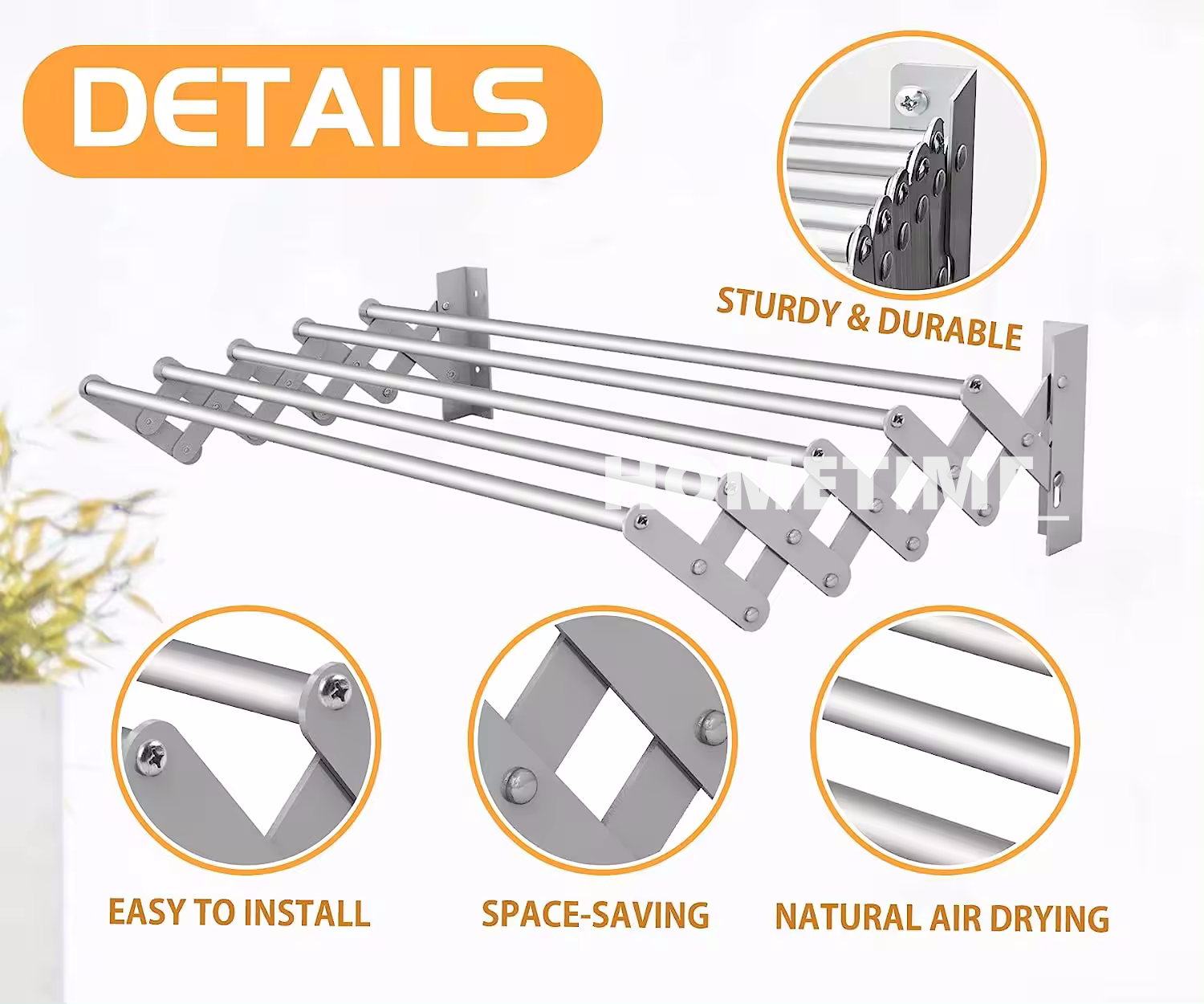 [Clearance Sale] Retractable Clothes Hanger Ampaian Baju Wall Mounted Clothes Drying Rack ...