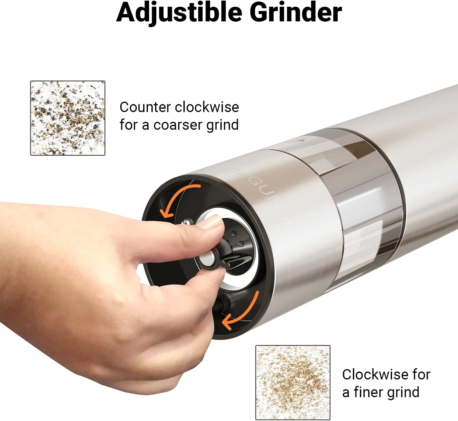 Electric Automatic Salt and Pepper Grinder Battery Powered with LED ...