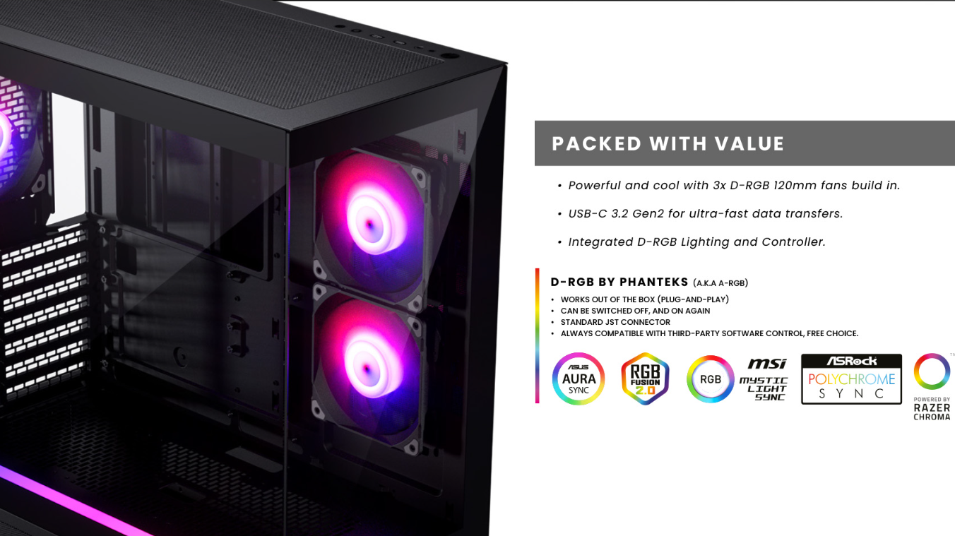 Phanteks XT View MID-TOWER ATX Case TG DRGB BLACK / WHITE | Shopee Malaysia