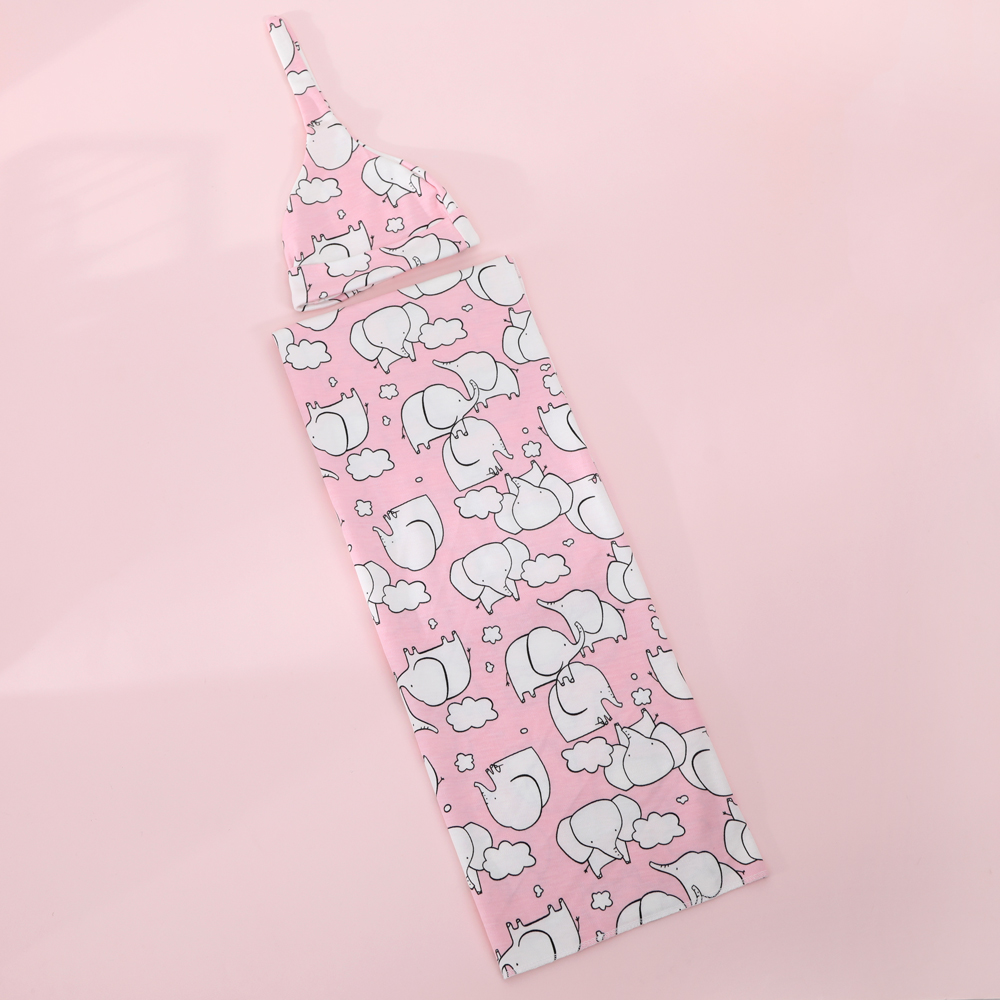 newborn baby swaddle wrap hat set blanket kids children wrappers hat ...