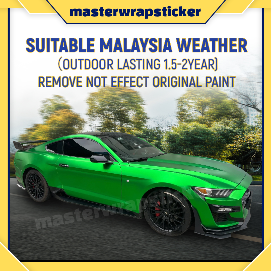 NEW SATIN MATTE GREEN CAR STICKER(152CM-90CM)stiker kereta hijau vinyl ...