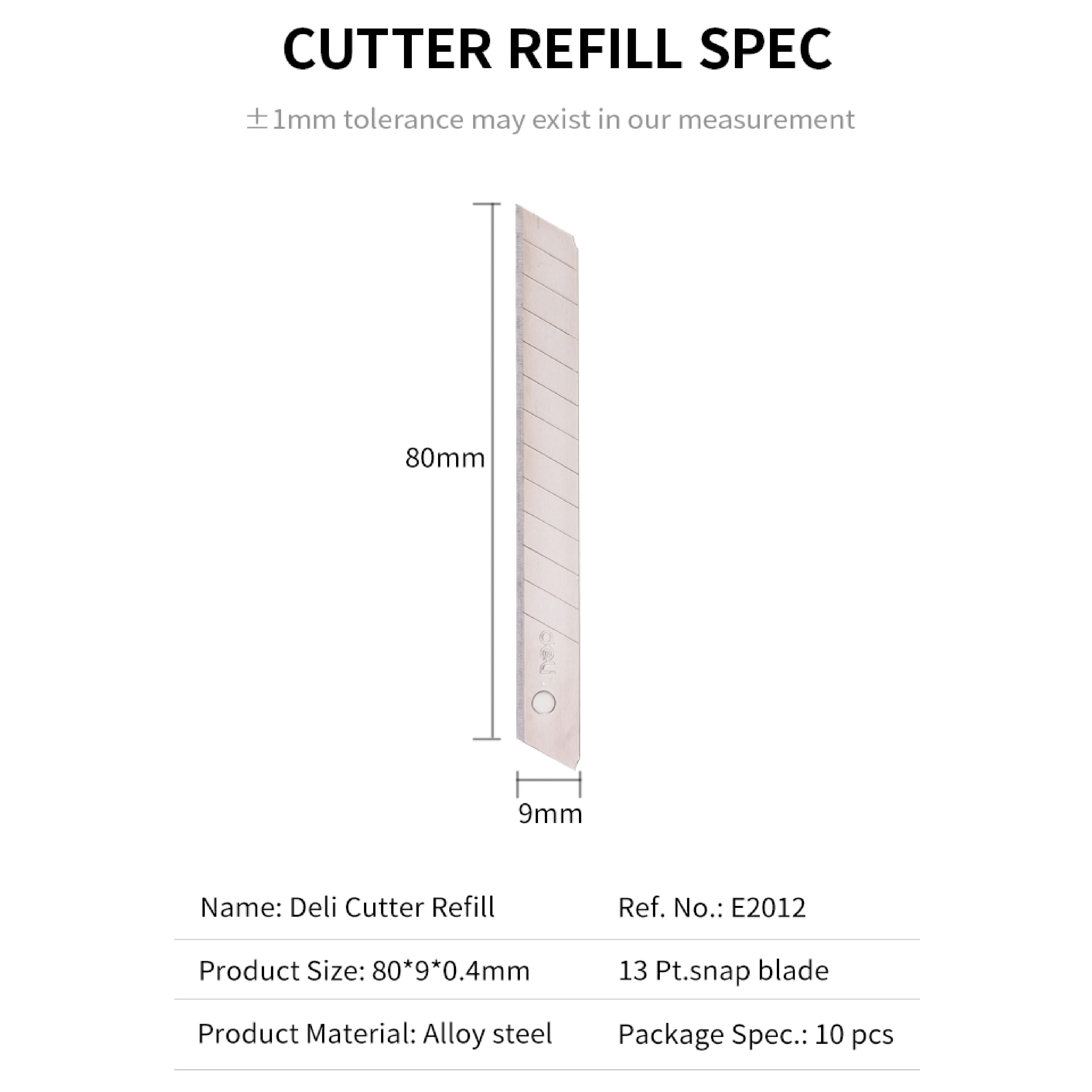 Deli Utility Cutter Knife Refill Snap Blade 8 Snaps/13 Snaps Refill for ...