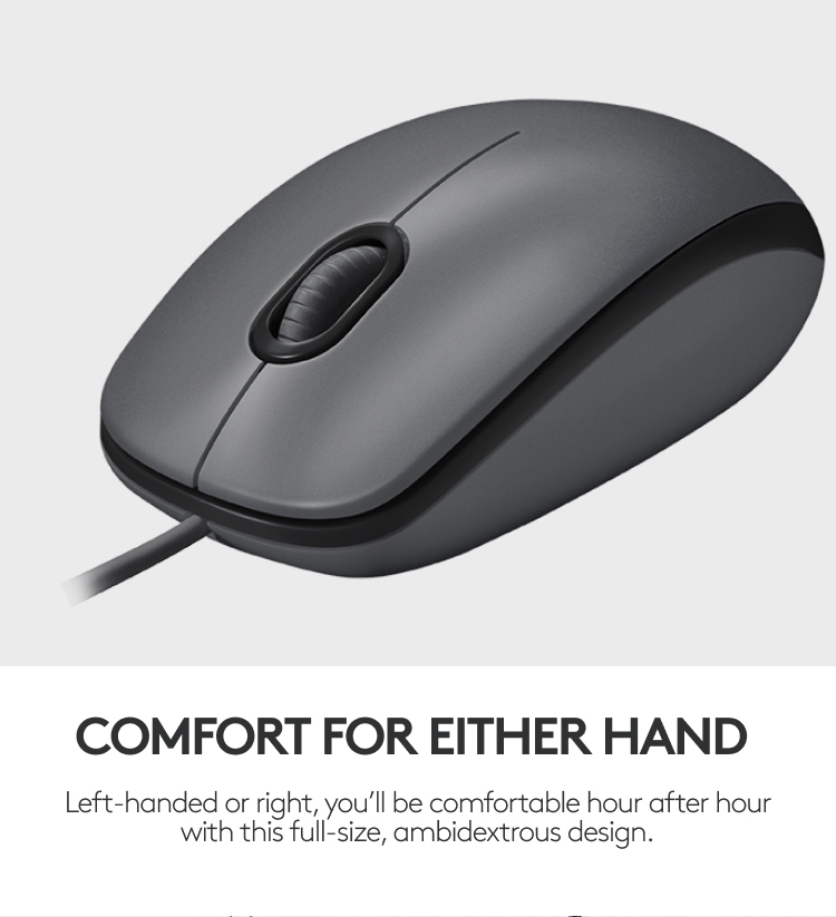 Logitech M100r Wired USB Mouse, 3-Buttons, 1000 DPI Optical Tracking ...