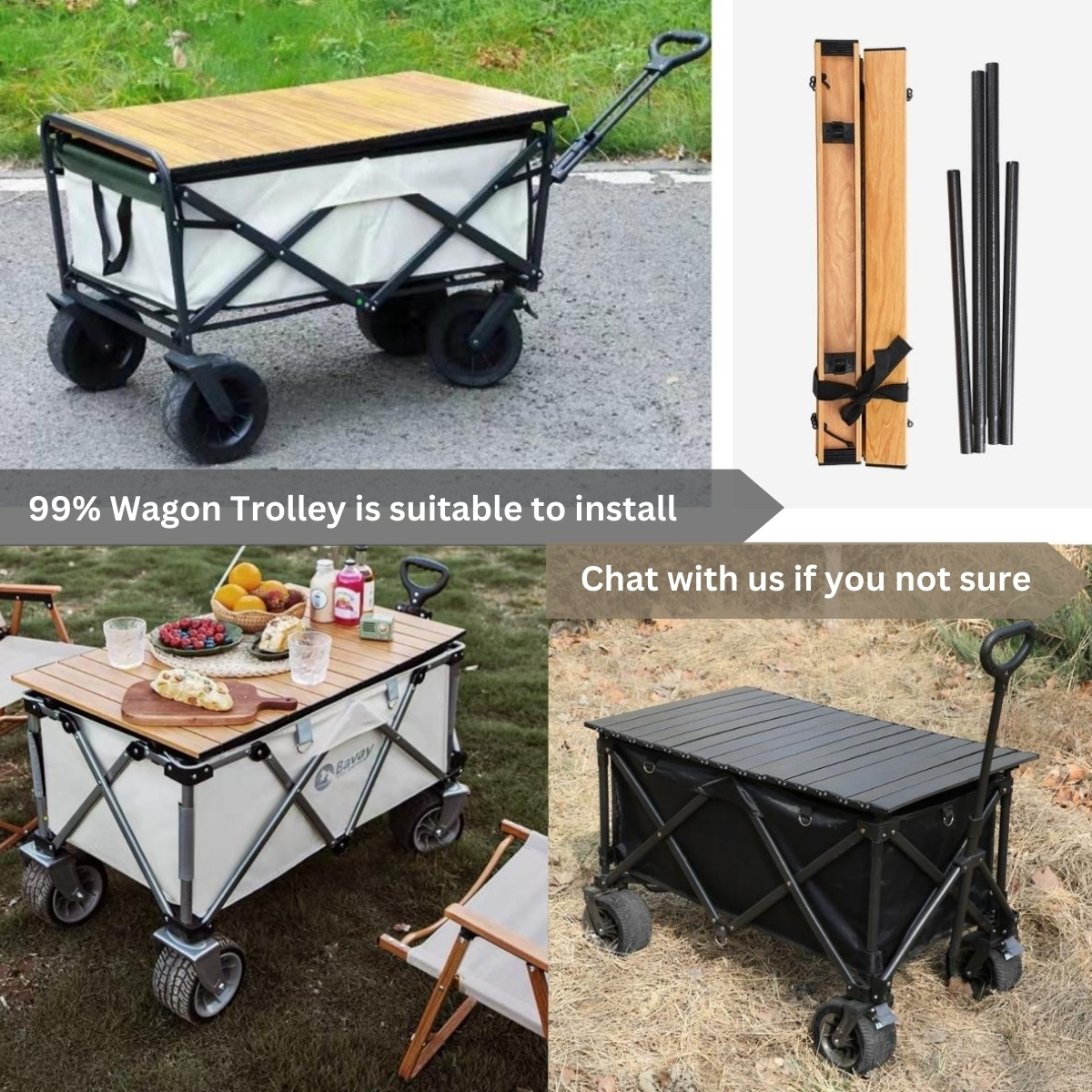 Wagon Table Top Aluminum Alloy Foldable Wagon Board Table Buckle Clip ...