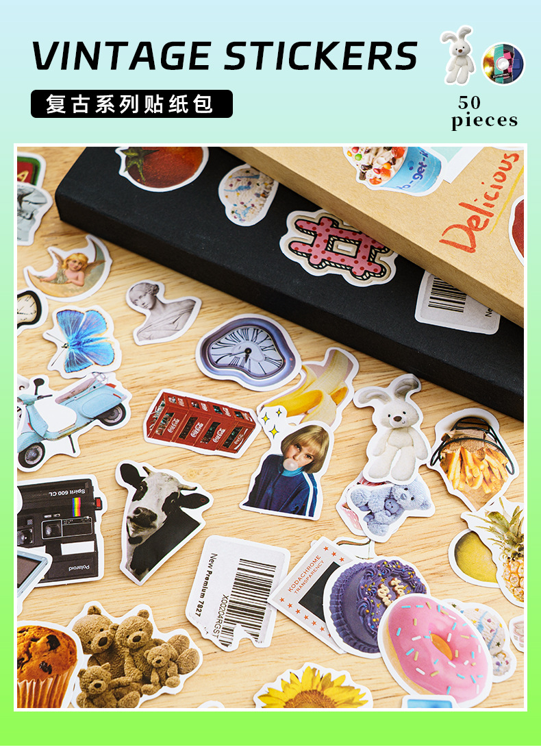 Whitespace 100pcs Various Ins Sticker Pack Journal Korea Stickers Quote ...