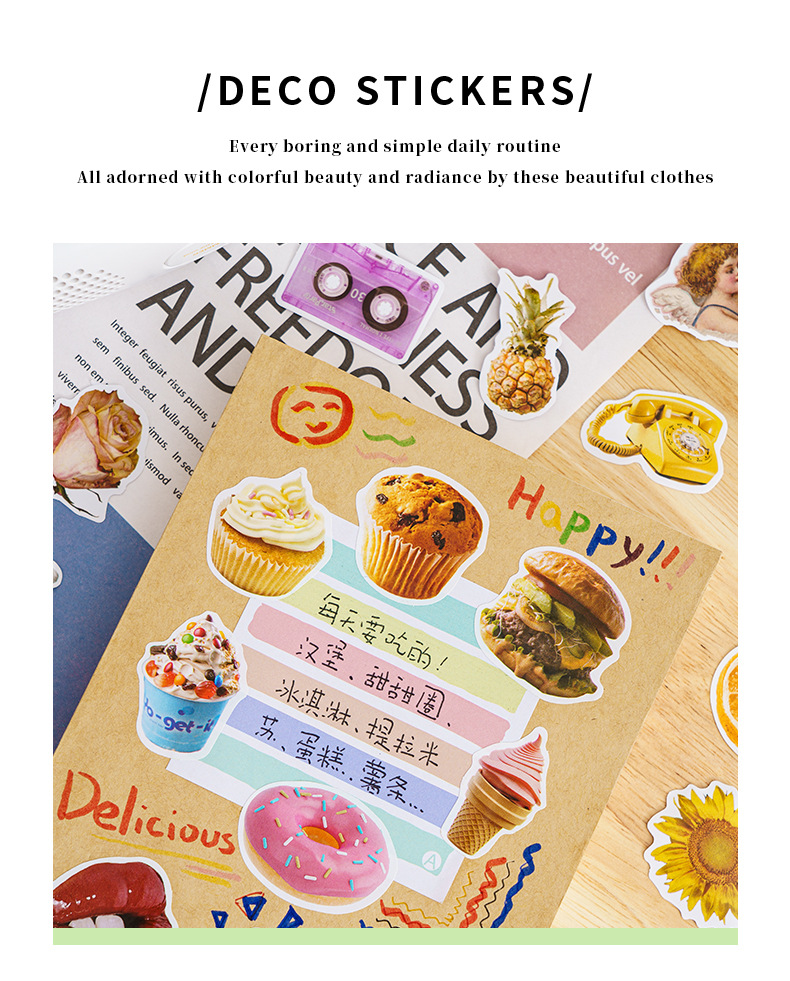 Whitespace 100pcs Various Ins Sticker Pack Journal Korea Stickers Quote ...