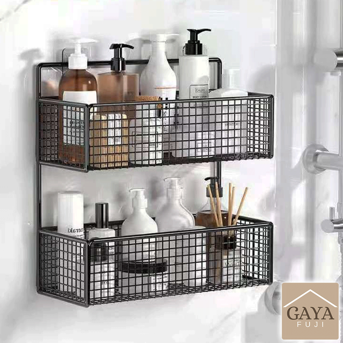 AP 1&2 Layer Rak Tandas Rak Dinding Rak Dapur Basket Shelf Wall Corner ...