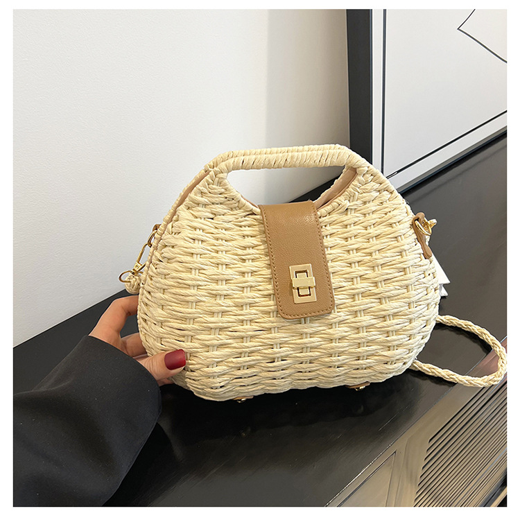 Knitted Straw Woven Weave Wedding Bag Aesthetic Tote Bag Anyaman ...