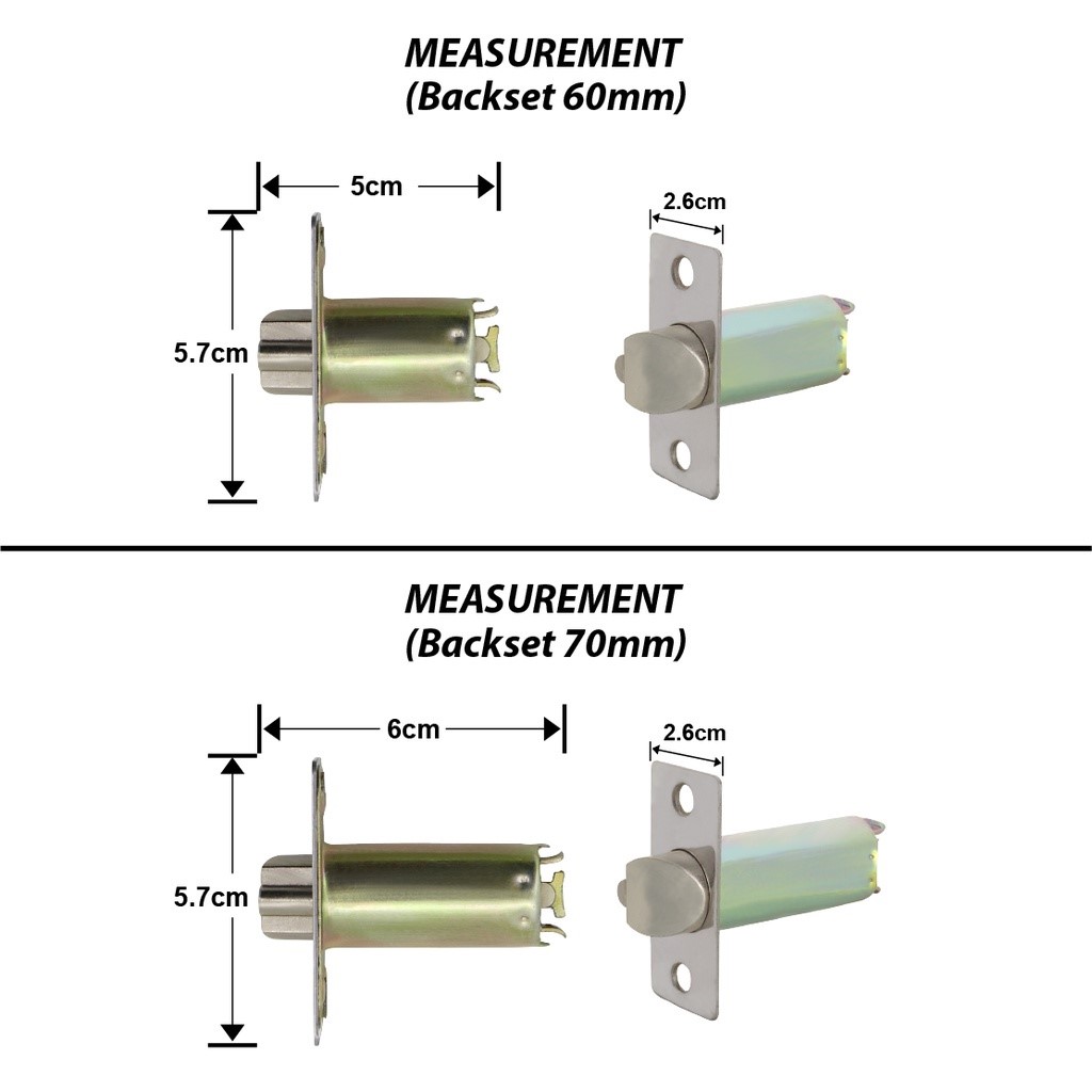 Cylindrical Door Knob Lock Set 3871SS | Tombol Pintu Bilik Rumah ...