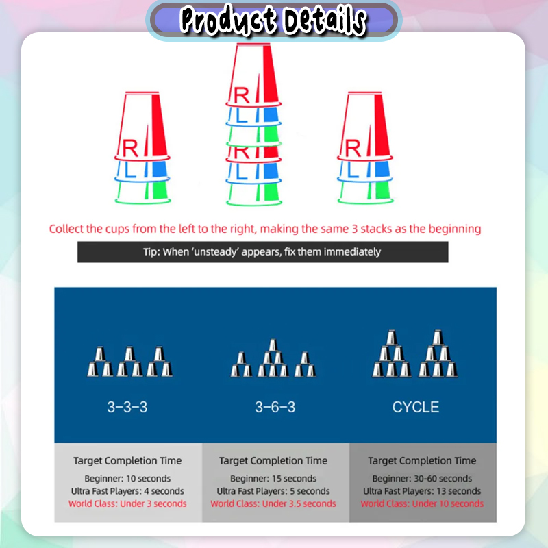 [Happy Kids] 12pcs Speed Stacking Cups Speed Training Game Party Toy ...