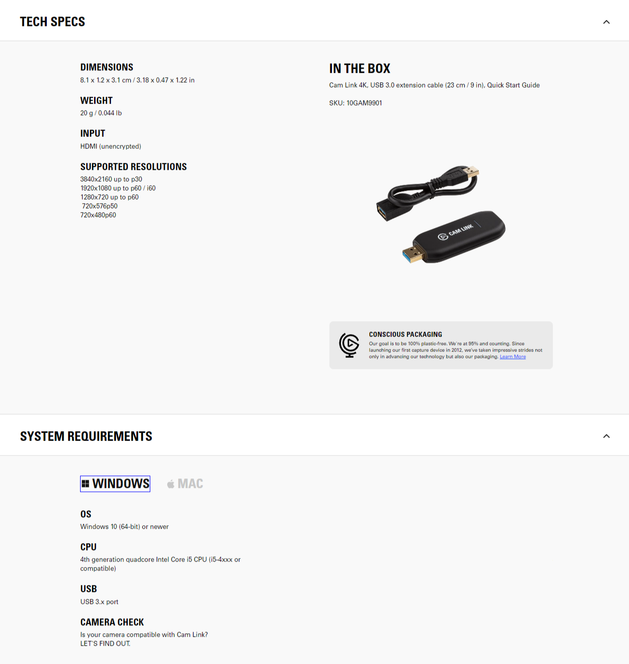 ELGATO CamLink 4K USB Camera Capture #10GAM9901 | Shopee Malaysia