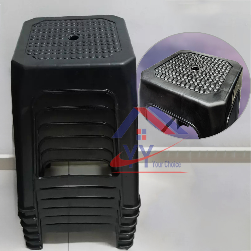 Plastic Square Stool (Black)/Plastic Stackable Chair/Dinner Chair ...