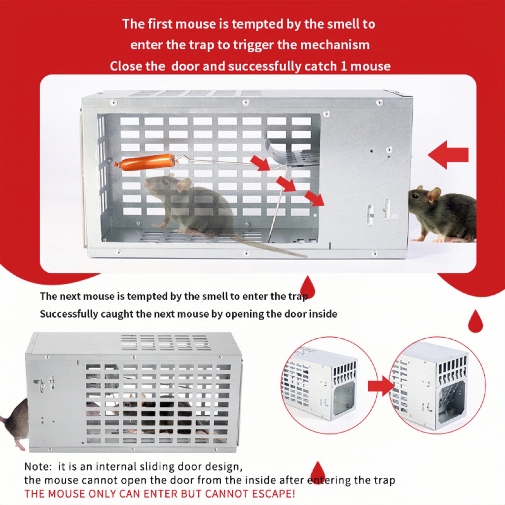 🔥COD🔥Perangkap Tikus Besi Sensitive &Reusable Multi Catch Mouse Trap ...