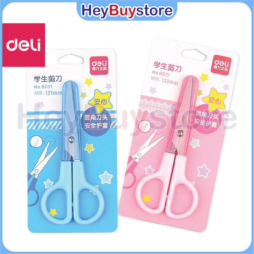 Deli Scissor With Cover Protection for Student School Use Gunting (Per ...