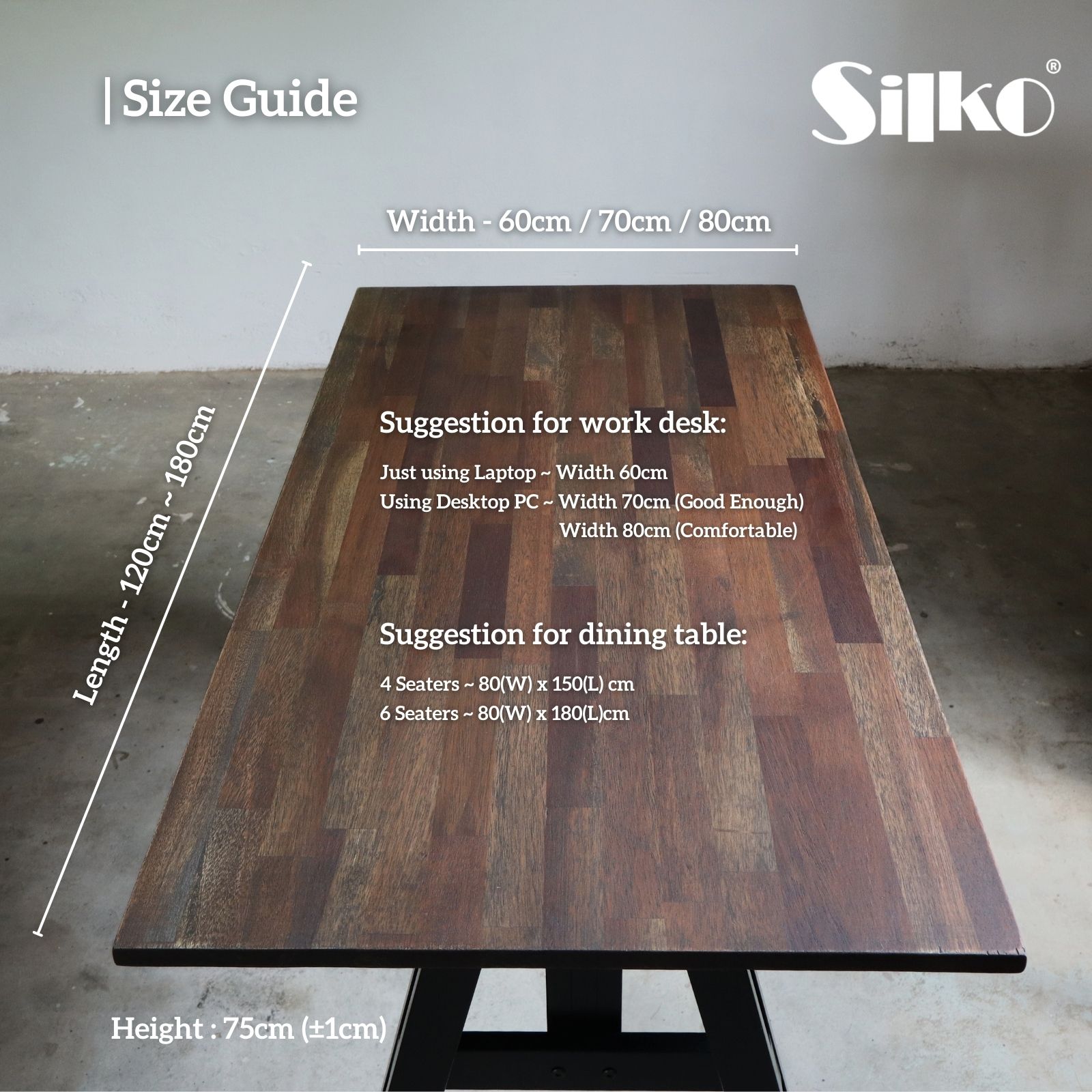Itzel Table with MERBAU Tabletop 100% solidwood for working table study ...