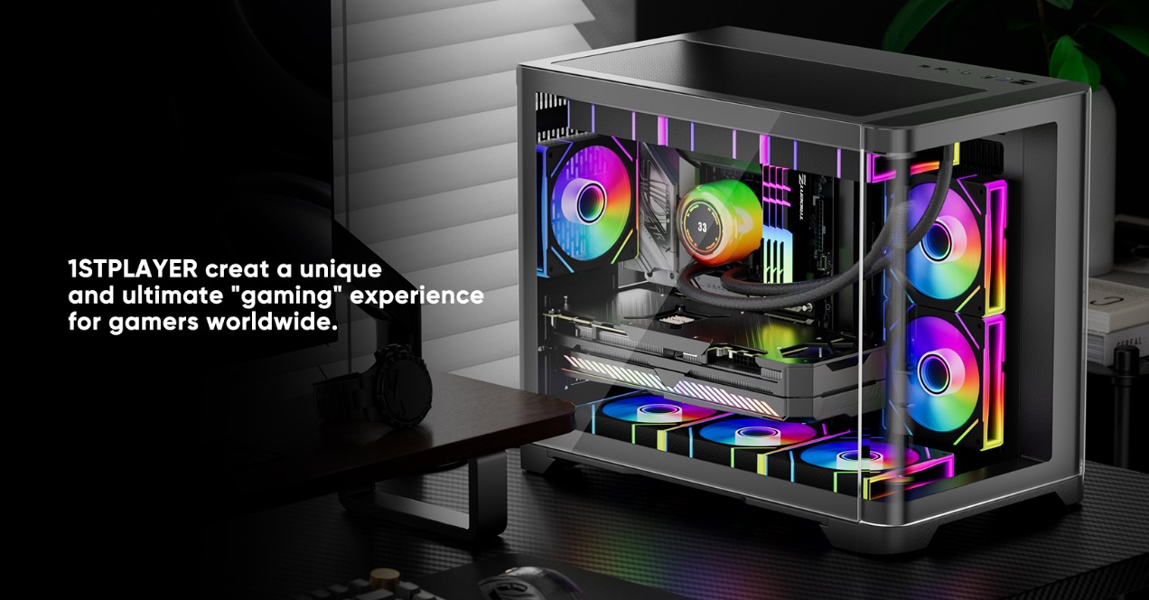 1st Player UV6 U-Shape Glass Transparent BLACK WHITE Gaming Case ...