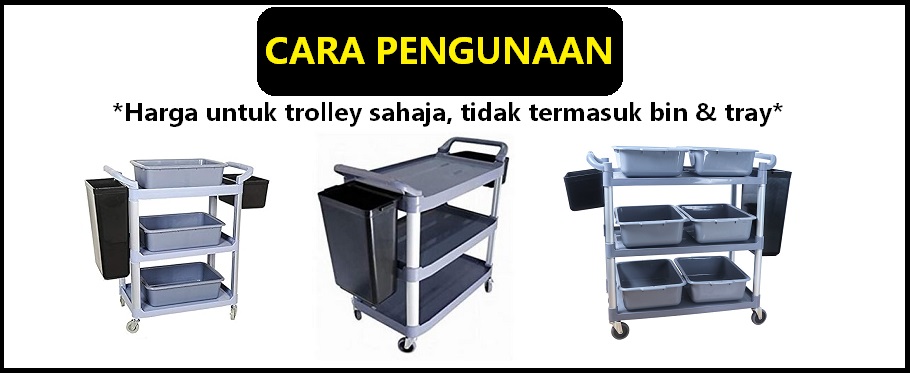 TROLLEY STAINLESS STEEL/ PVC TROLI COMMERCIAL不锈钢手推车带万向轮/ CATERING ...