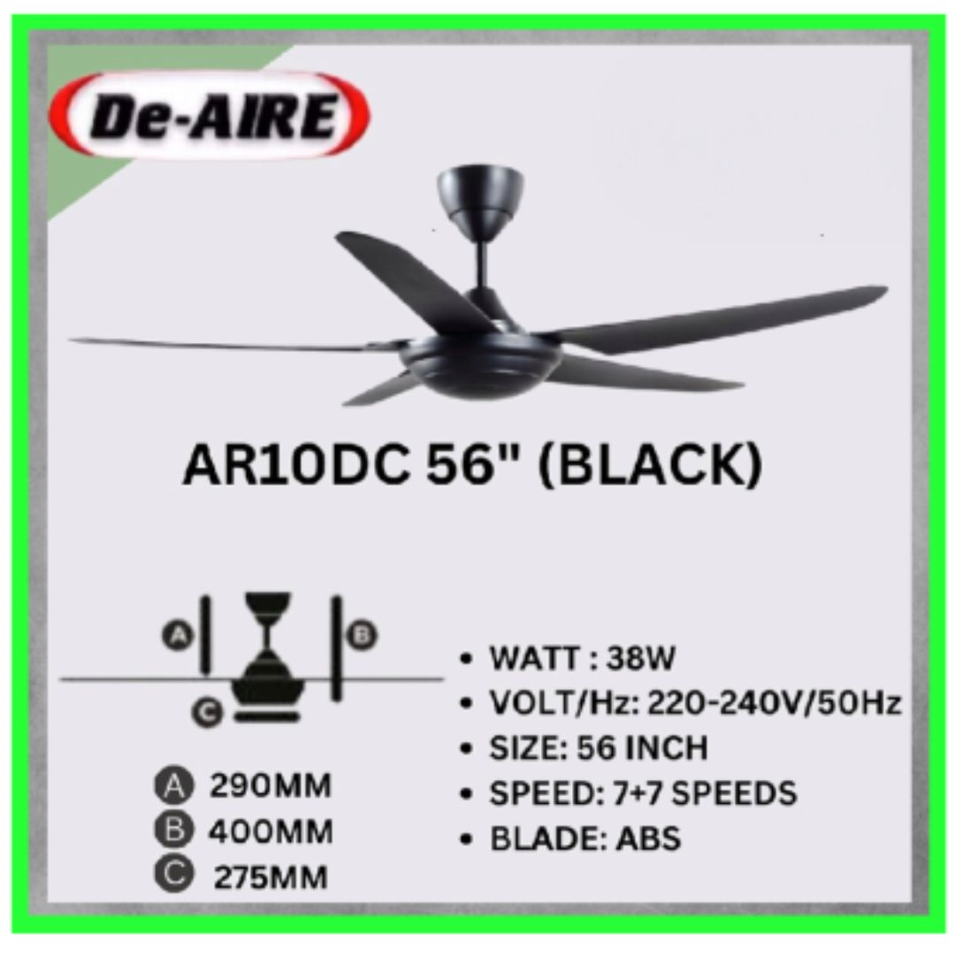 [TWO SET] Deka 56" CEILING FAN WITH REMOTE AR10 DC / REZO 54" MY56 / 56 ...
