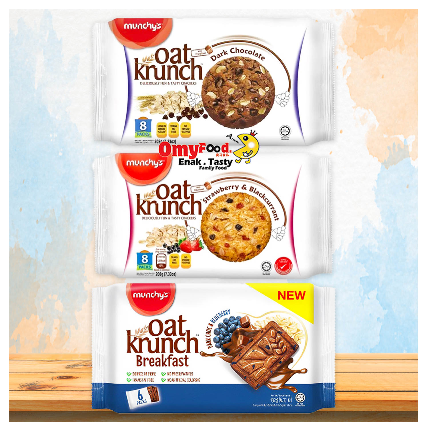 208g / 192g Munchy's Oat Krunch with Hazelnut [Dark Choc / Strawberry ...