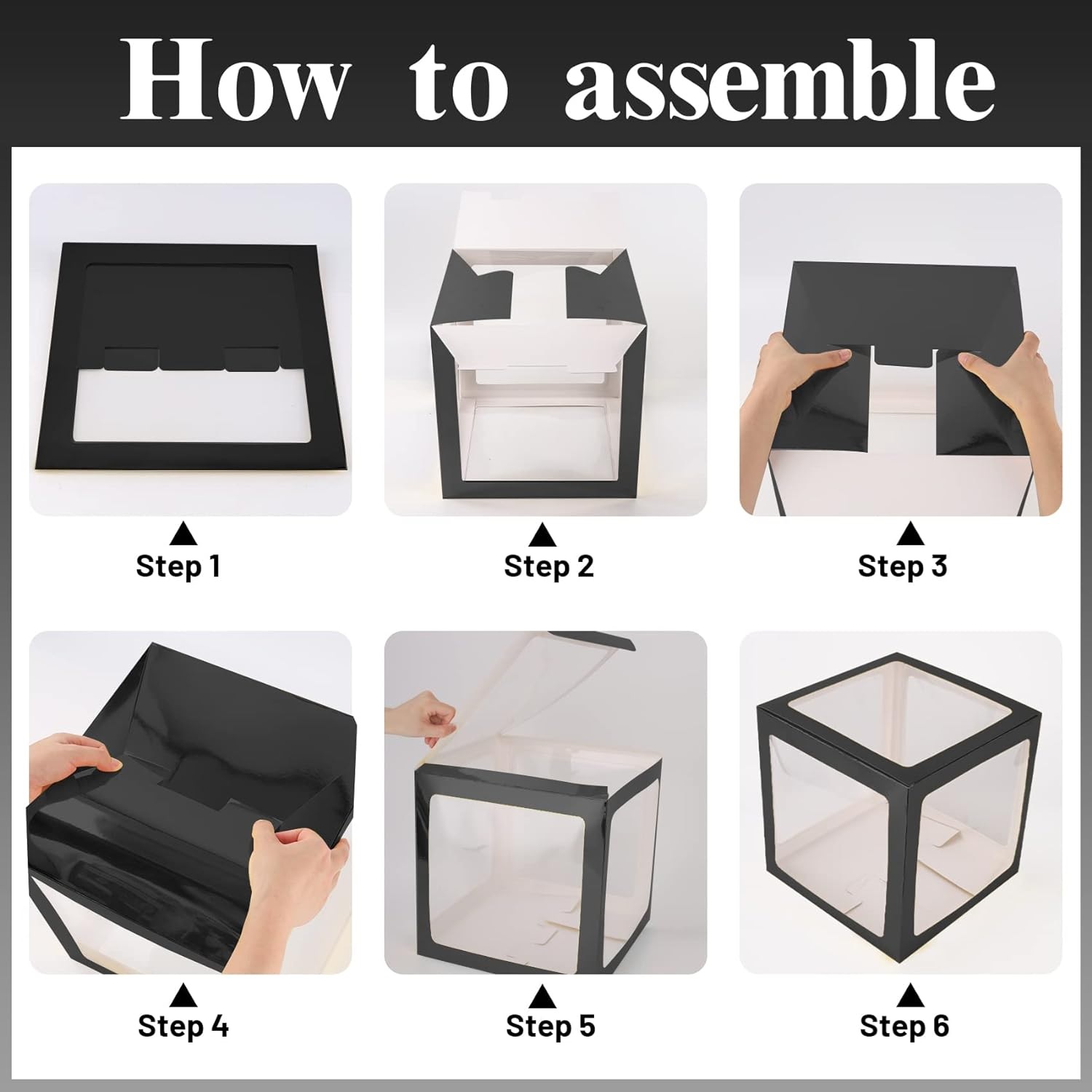 Balloon Transparent Black Box A-Z Letter Birthday Party Kotak huruf ...