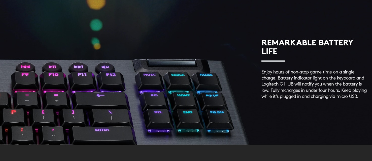 Logitech G913 TKL LIGHTSPEED GL Clicky / Linear / Tactile Tenkeyless ...
