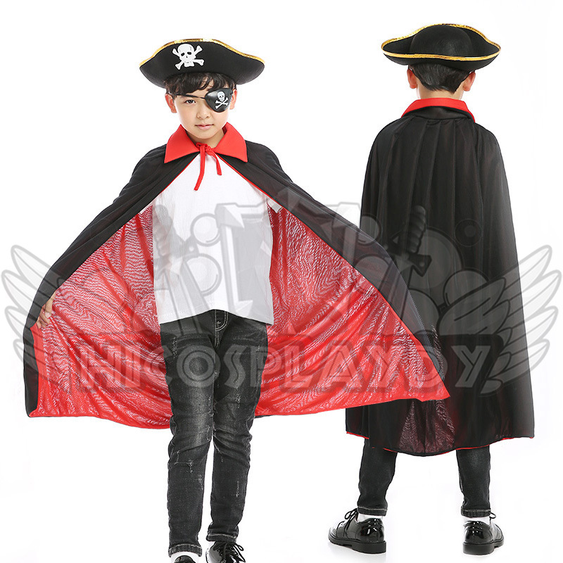hiCosplaydy Kids Adult Pirate Ship Captain Cosplay Black Red Vampire ...