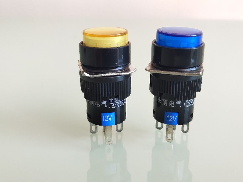 PUSH BUTTON SWITCH LED LIGHT 12V LATCH AND NON LATCH MOMENTARY 5PIN ...