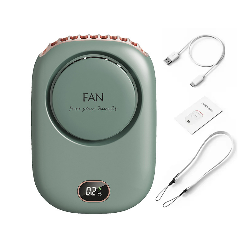 Kipas Mini Rechargeable Neck Fan Air Cooler USB Bladeless Fan Necklace ...
