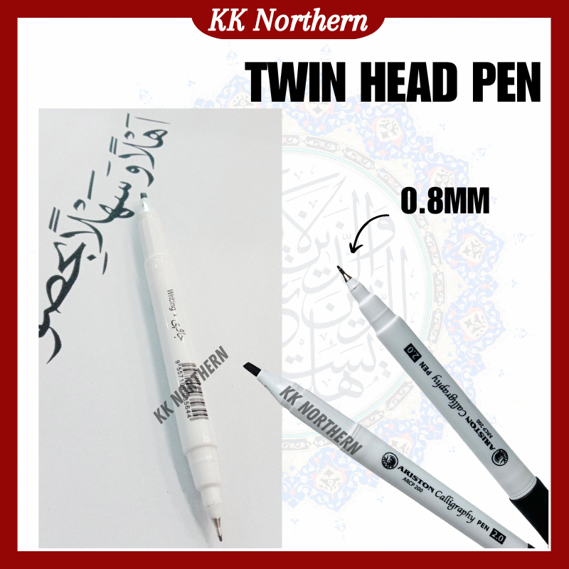 Ariston Calligraphy Pen Black Twin Head Jawi Lettering Pen Tulisan Khat ...