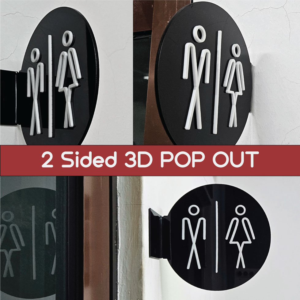 UMAKE Sign board toilet - rest room sign - Acrylic sign - pop up ...