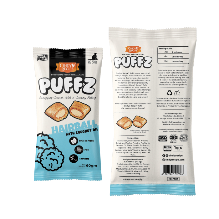 Cindy's Recipe Puffz Cat Treats Assorted (60g) | Shopee Malaysia