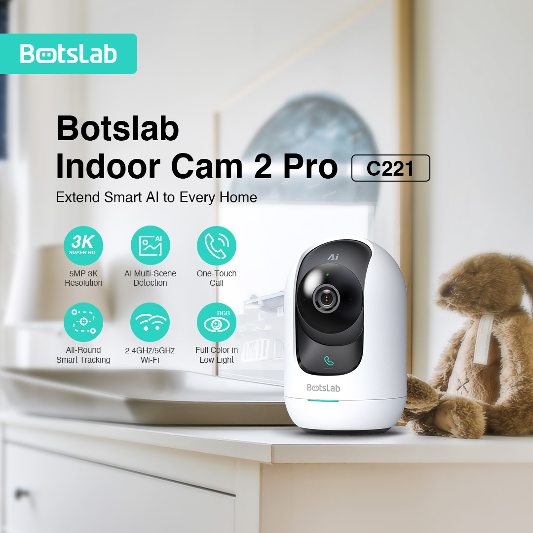 Botslab Indoor Cam 2 Pro C221 Indoor 5M Pan Tilt Zoom Smart Security ...