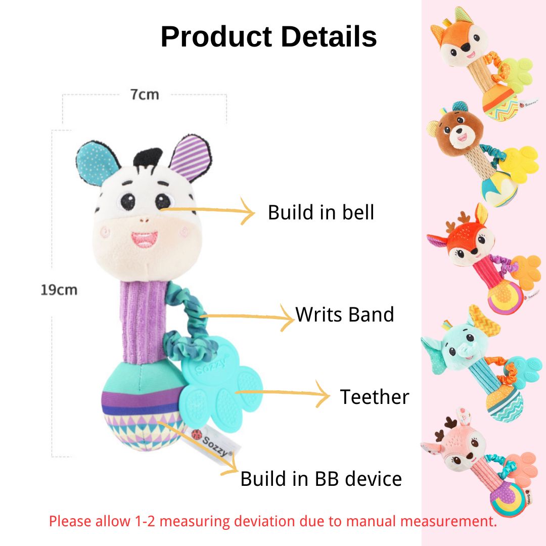 JJ Ovce | Sozzy | Baby Soft Rattle Toy / Plush Hand Rattle Toy / Animal ...