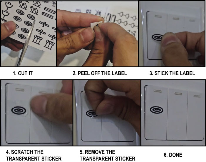 Borderless UV Switch Label Stickers | Decal | Waterproof | Black Switch ...