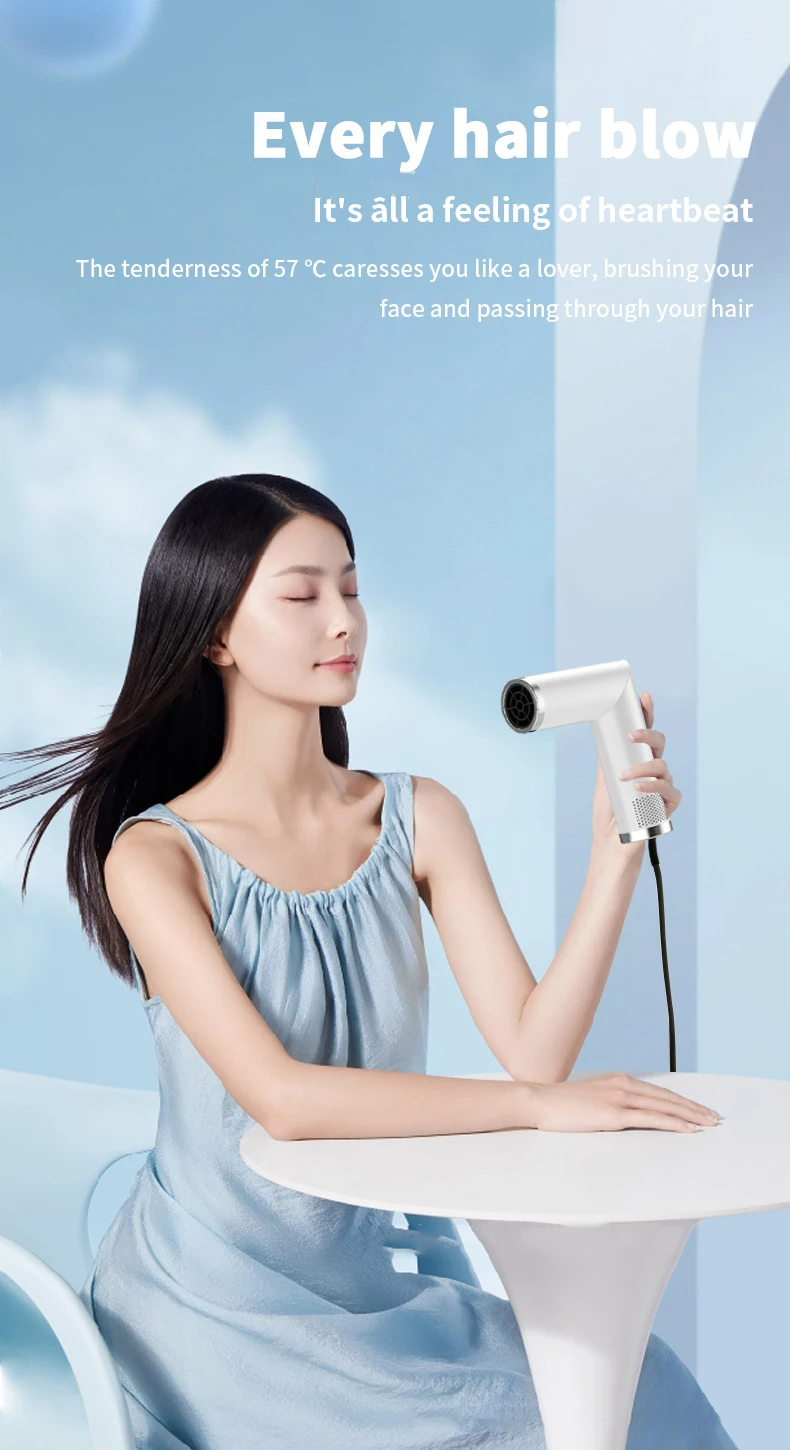Fanda Foldable Hair Dryer 3 Speed Blue-Ray Ionic Tech Warm Speed Fast ...
