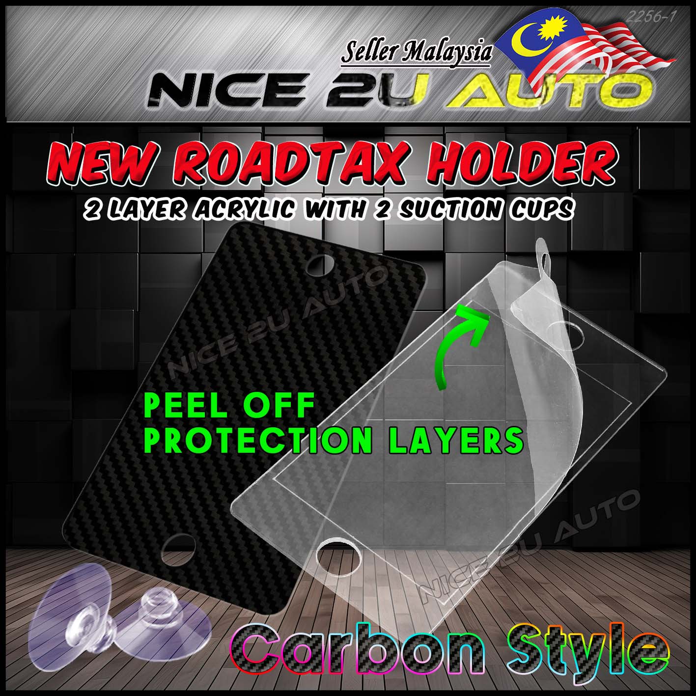 Islamik Car Carbon Roadtax Holder Road Tax 2024 New 2 Layer Acrylic ...