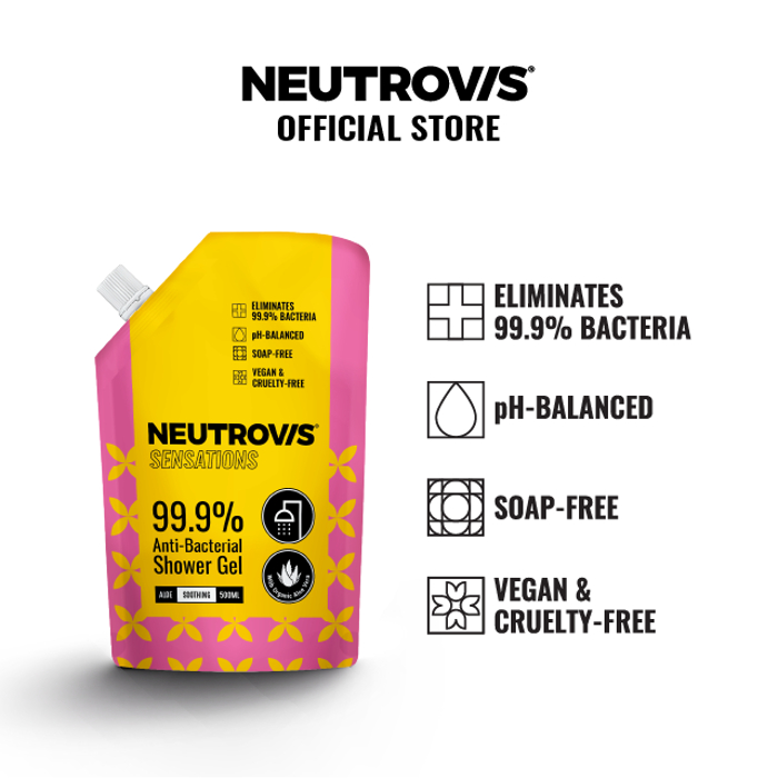 Neutrovis SENSATIONS 99.9% Anti-Bacterial Shower Gel 500ml - Aloe ...