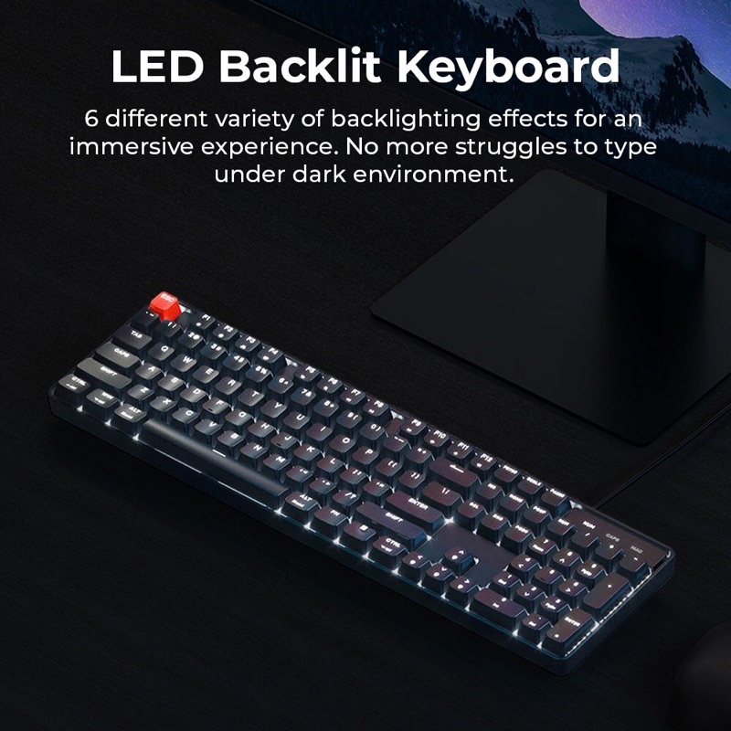 Xiaomi Mi Wired Mechanical Keyboard, 104 Full Key, 6 Backlight Design ...