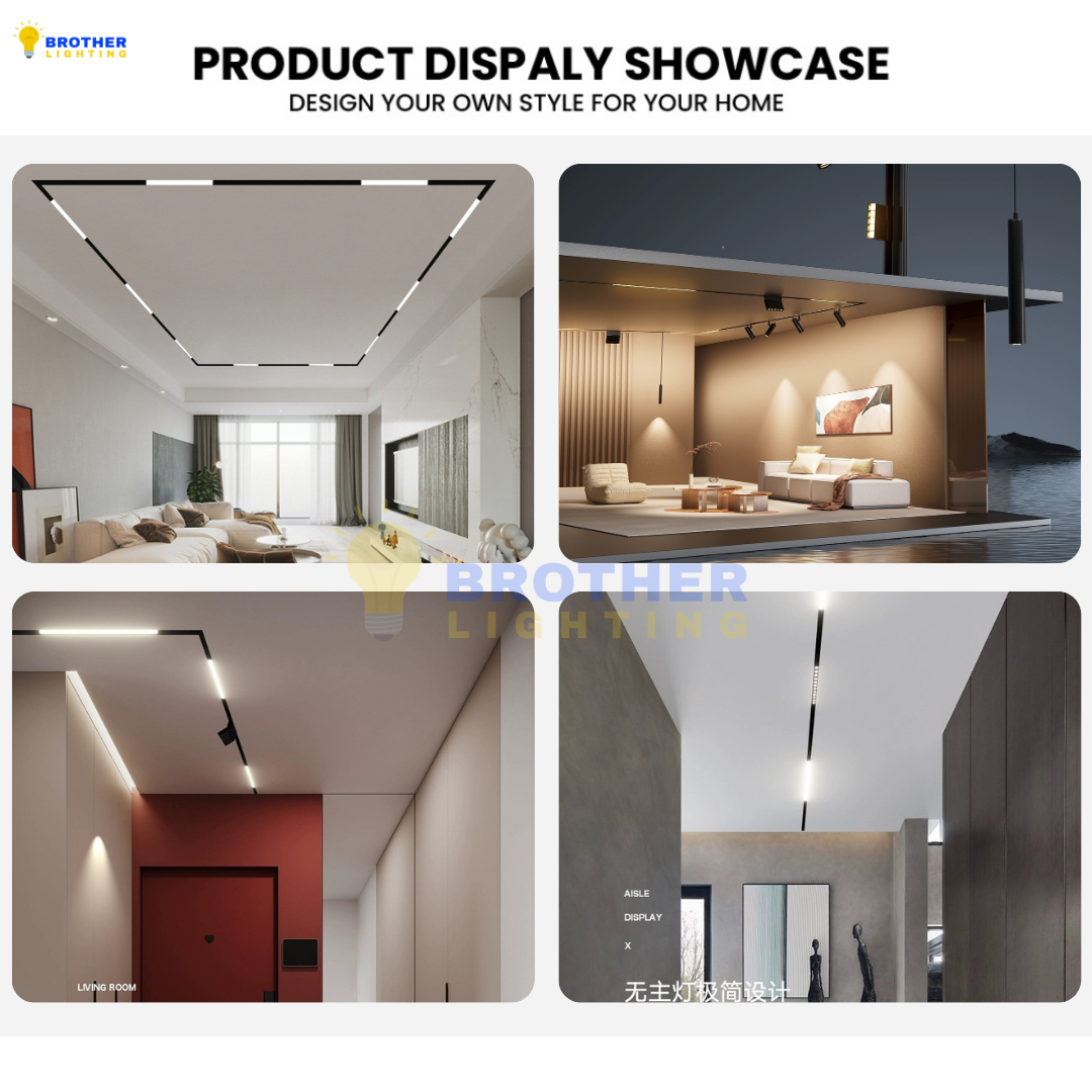 LED Magnetic Track Light Magnet Pendant Lamp Grille Folding Flood Spot ...