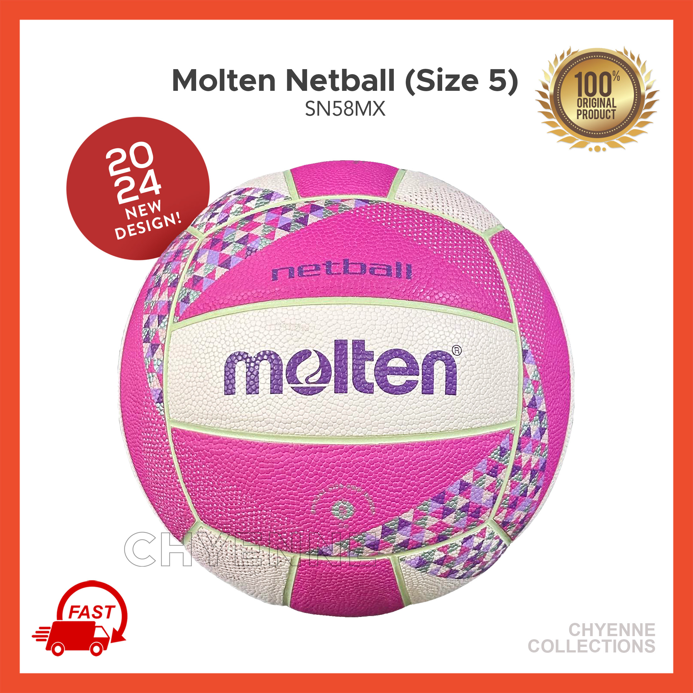 Original Molten Mikasa Tournament Netball • Size 5 • SN58MX Bola Jaring ...