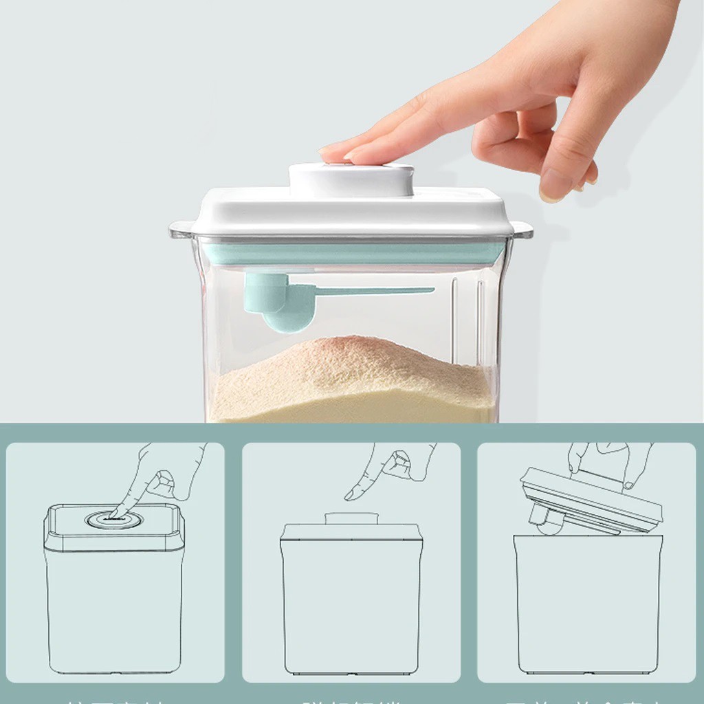 ANKOU Air Tight Milk Poweder Container Rectangle / Round Shape - 1 Unit ...