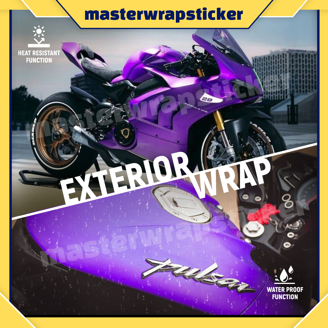 NEW SATIN MATTE PURPLE STICKER MOTOR(152CM-90CM)stiker moto ungu vinyl wrap pelekat wrapping ...