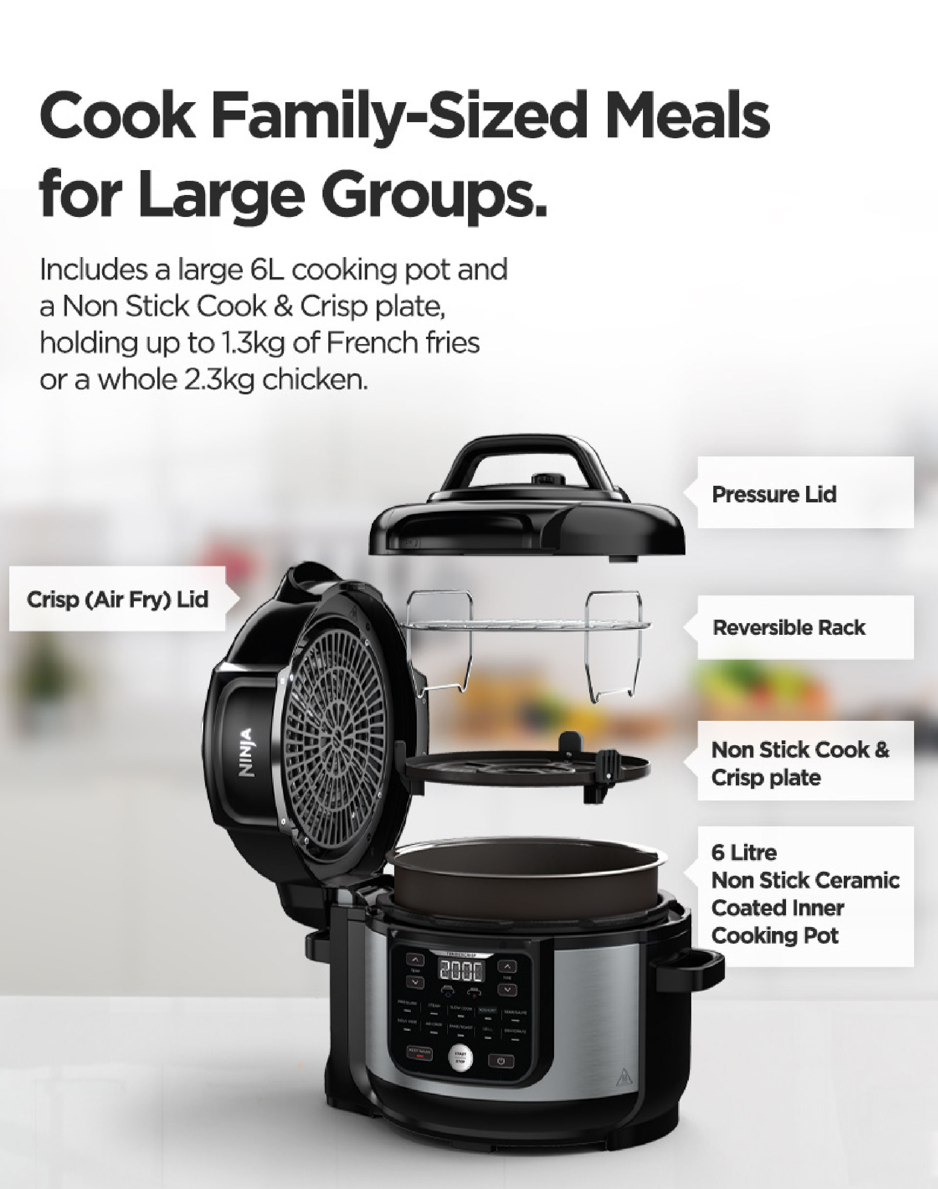 Ninja Foodi 11 in 1 Multi Cooker 6L, Pressure cook, Bake, Roast ...