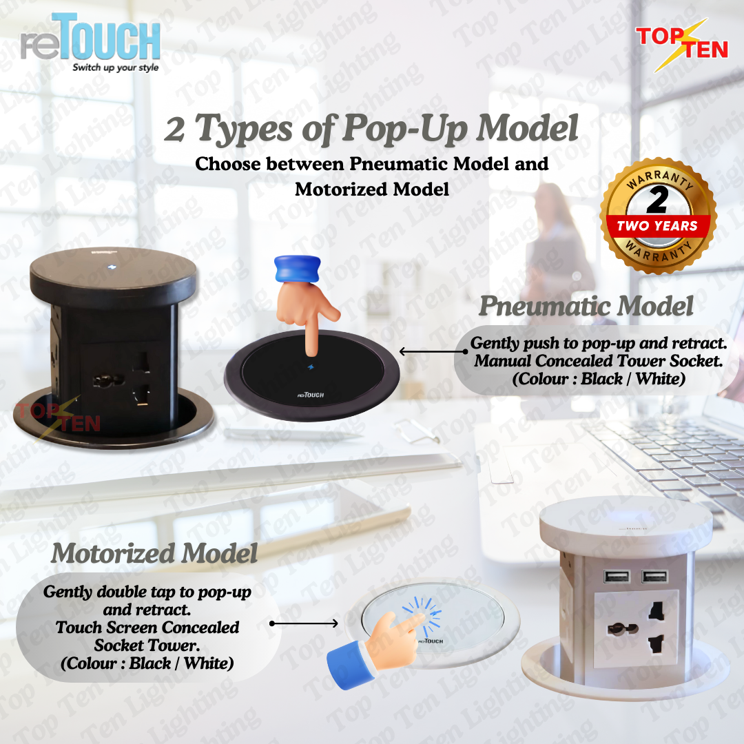 [READY STOCK] reTouch Powerhub PRO Automatic Pop up / Pop Out socket ...
