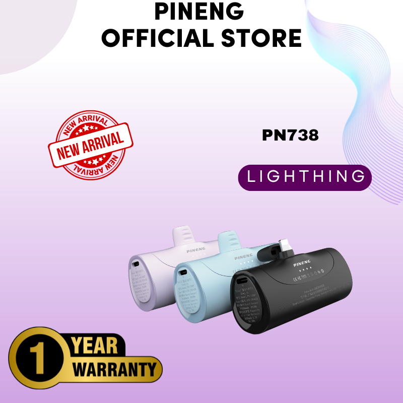 Pineng PN738 Mini Portable PowerBank 5000mAh with Cable Type-C / iP ...